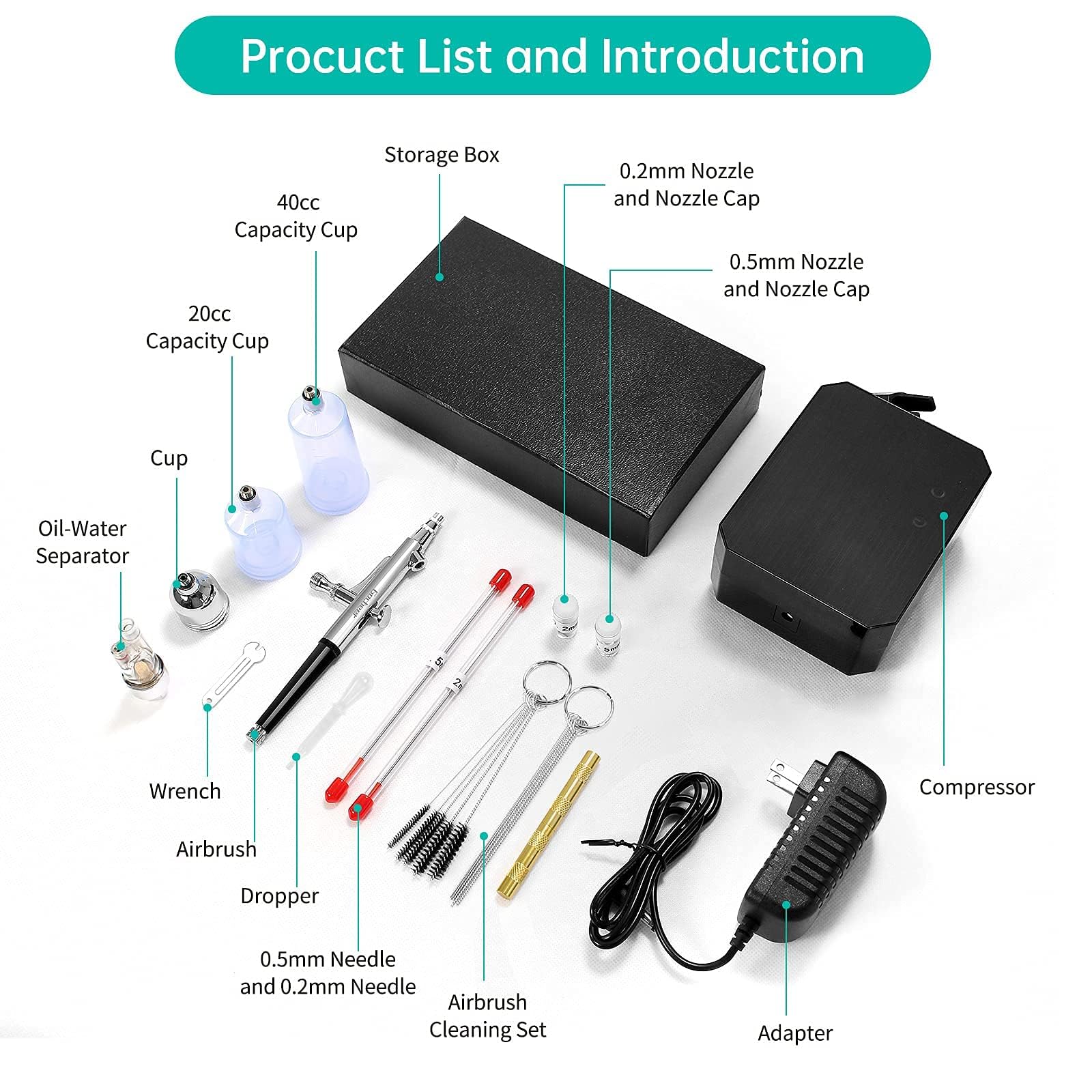 Mua Airbrush Kit with Air Compressor, 40 PSI High Pressure Air Brush ...