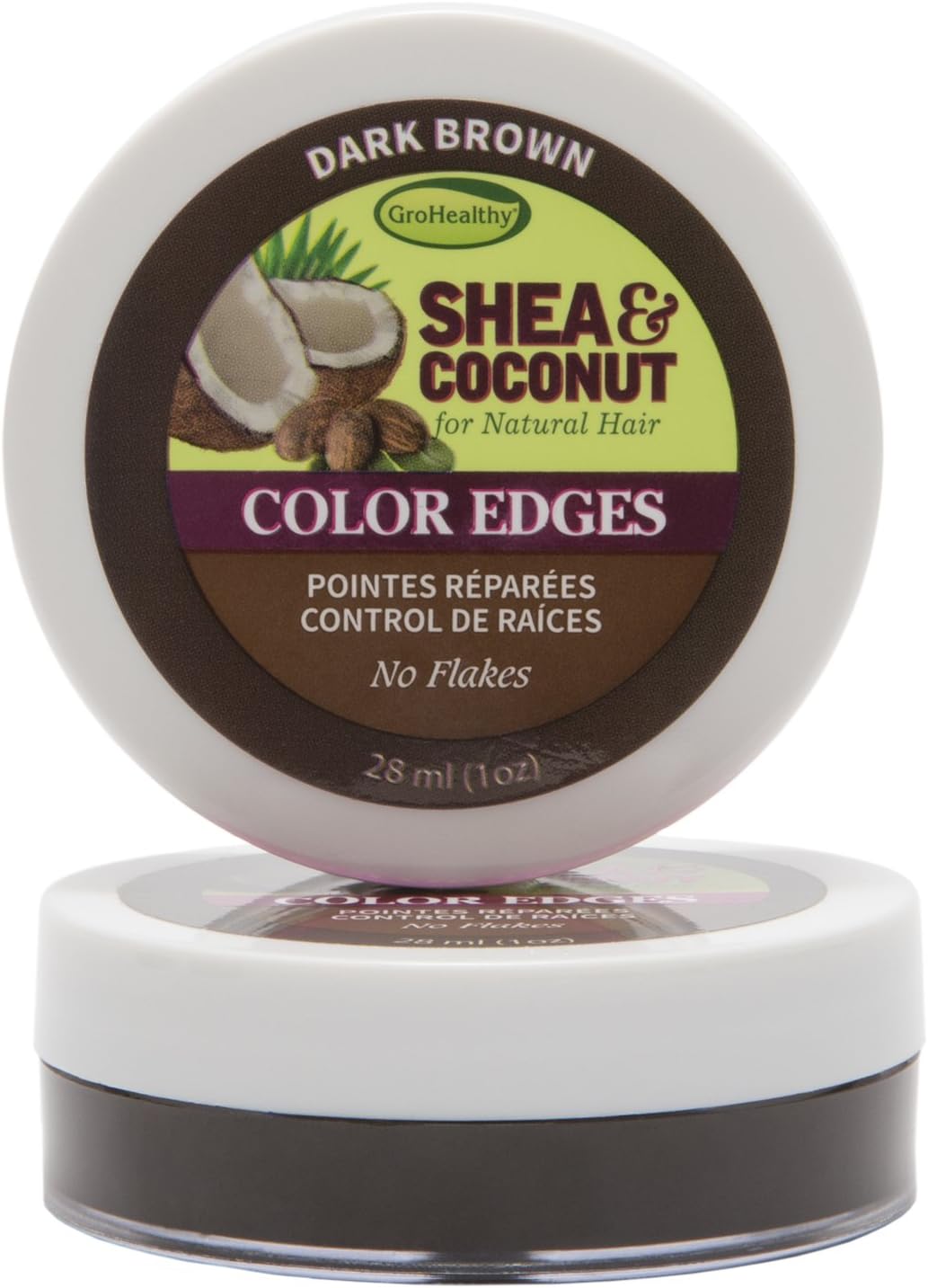 GroHealthy Shea & Coconut Color Edges for Normal Hair, Dark Brown Pack ...