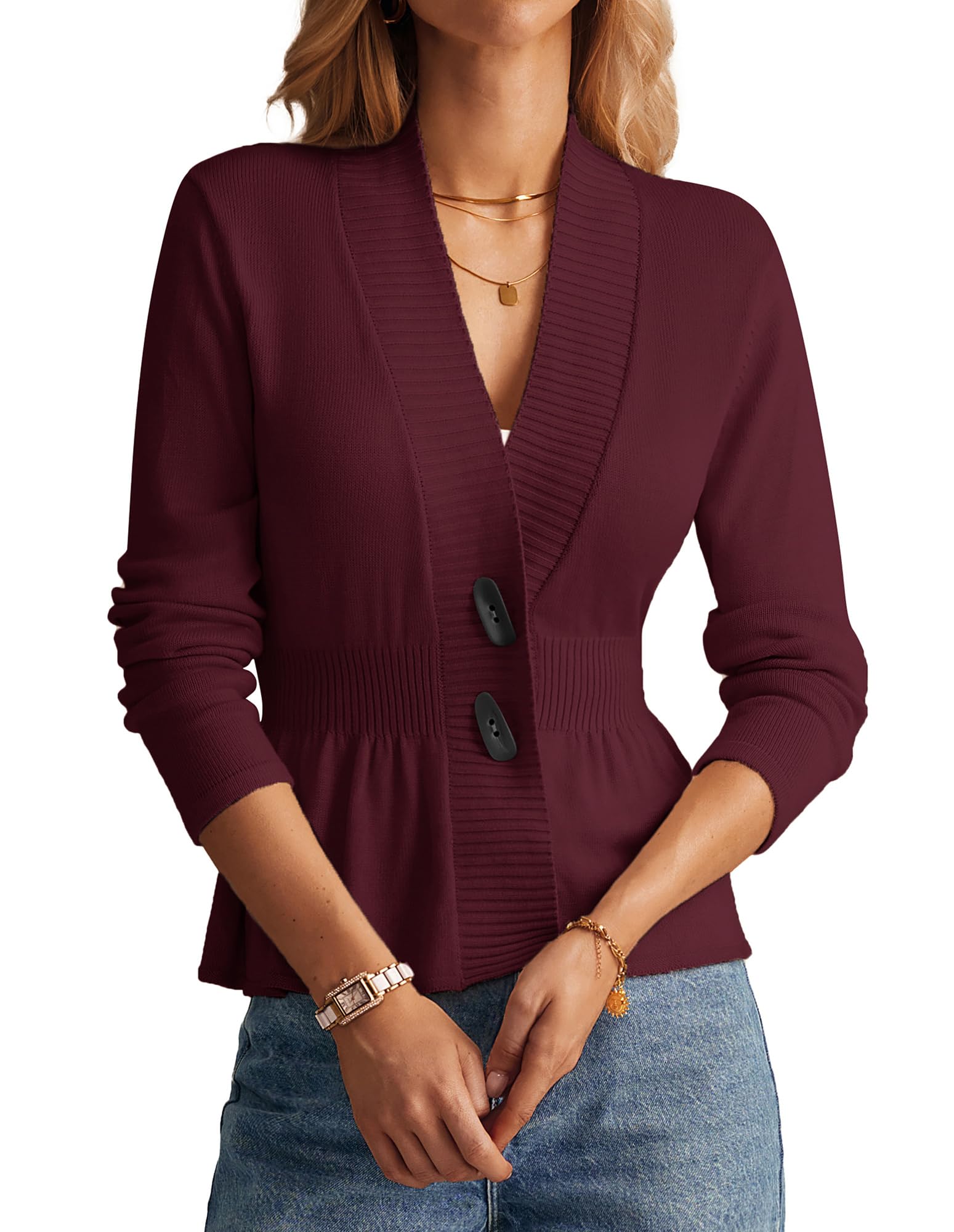 Women Knitted Lightweight Cardigan Open Front Sweater Coat Work Crochet ...
