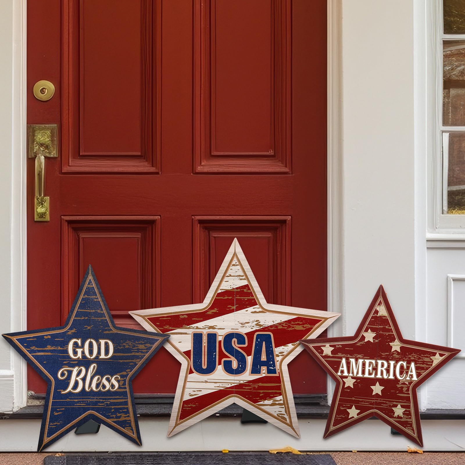 FairySandy 4th of July Patriotic Porch Sign Memorial Day Front Door ...