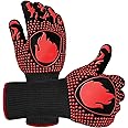 Amazon.com: BBQ Gloves Oven Mitts Grilling- 1472℉Extreme Heat Resistant Oven Gloves, Non-Slip ...