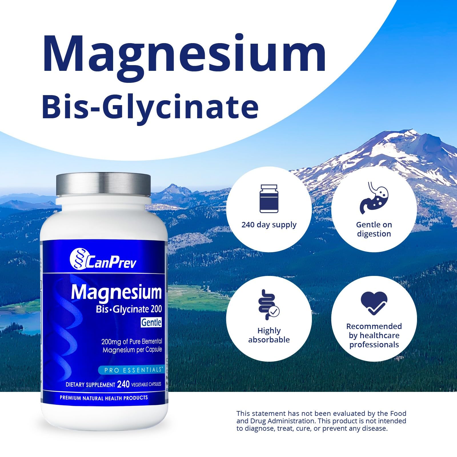 Mua CanPrev Magnesium BisGlycinate Gentle 200mg, 240 v-Caps 240-Day ...