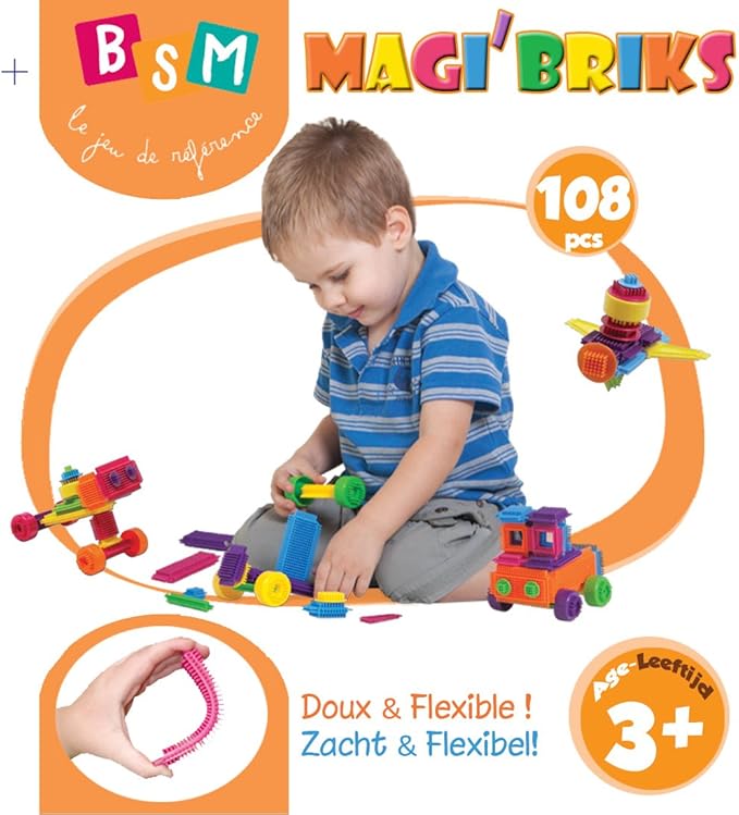 BSM Edushape- Magic Brix-Blocs de Construction Colorés Jeu Premier Age, Ed 929108: Amazon.fr ...
