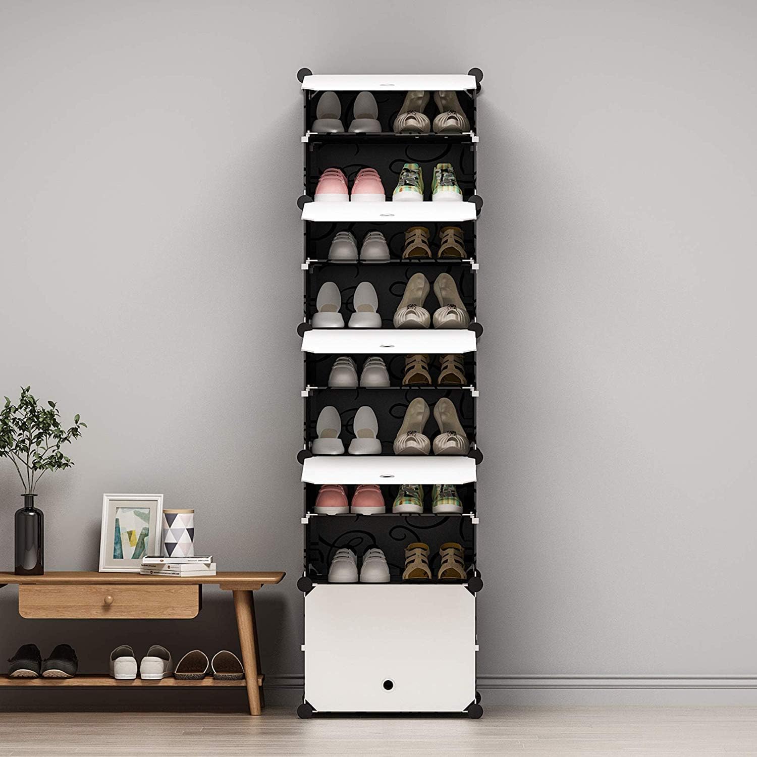 Amazon.com: KOUSI Portable Shoe Rack Organizer Tower Shelf Storage ...