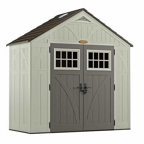 Suncast 4' x 8' Heavy-Duty Resin Tremont Storage Shed with Reinforced ...