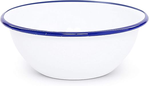 Amazon.com: Enamelware Bowl, 20 ounce, Vintage White/Blue (Single ...