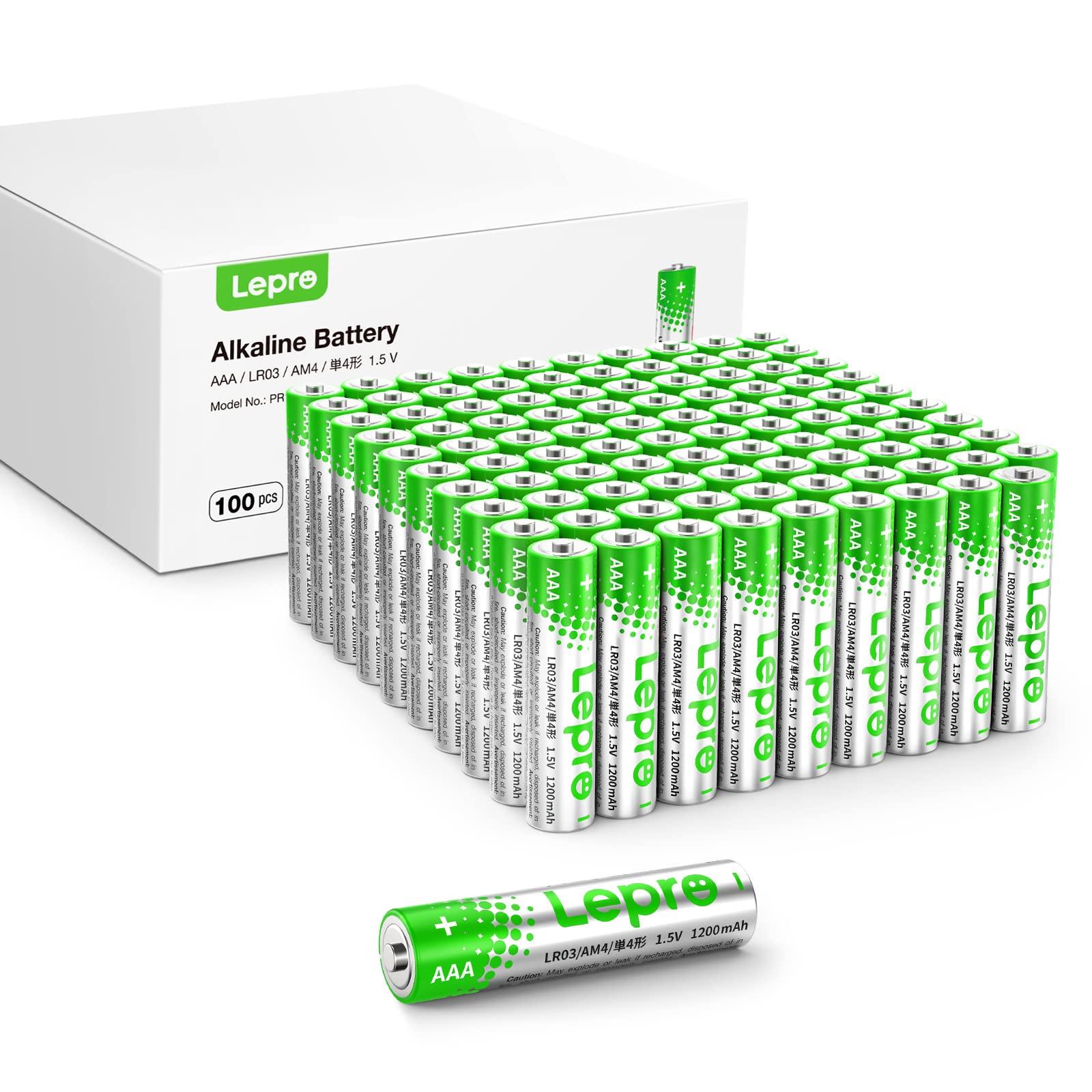Lepro AAA Batteries 100 Pack, Triple A Batteries with Ultra Long ...