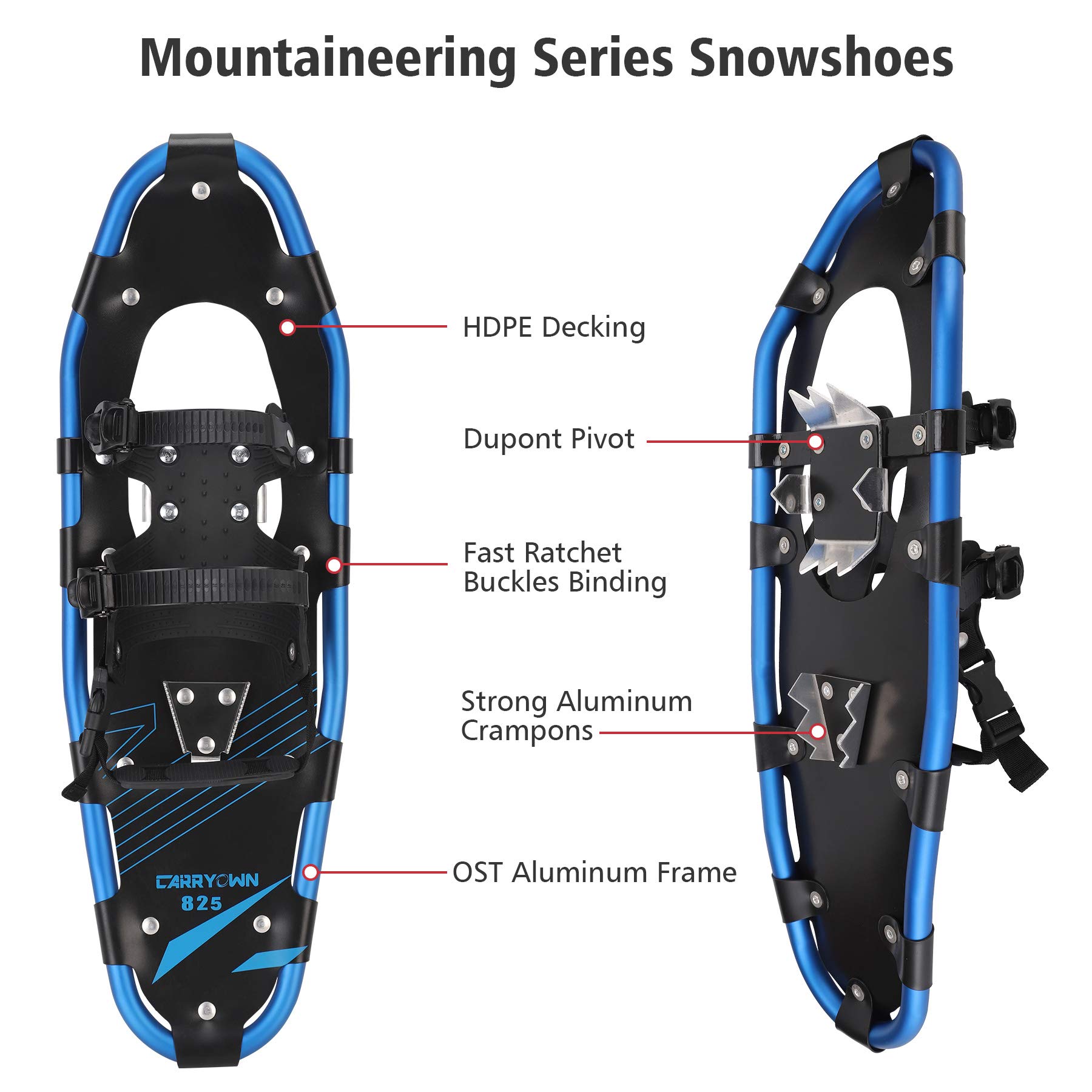 Carryown Xtreme Light Weight Snowshoes Set for Adults Men Women Youth ...