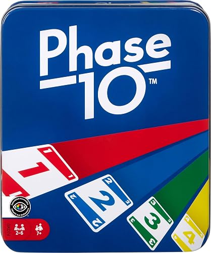 Mattel Games Phase 10 Card Game with Color Blind Accessible Deck in ...