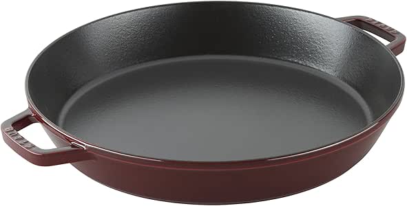 Amazon.com: Staub Cast Iron 15-inch Double Handle Fry Pan/Paella Pan ...