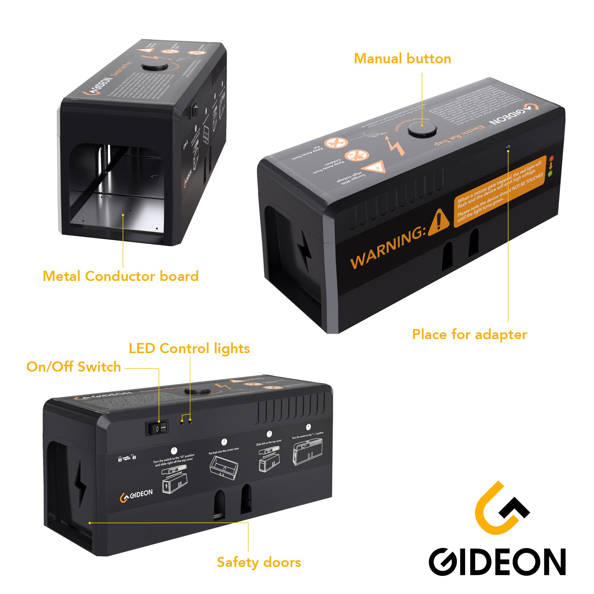 Mua Gideon Rat Trap Electric Mouse & Rat Trap for Homes Indoor ...
