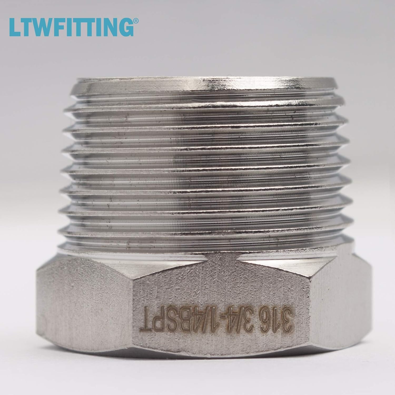 LTWFITTING Stainless Steel 316 Pipe Hex Bushing Reducer Fittings 3/4 ...