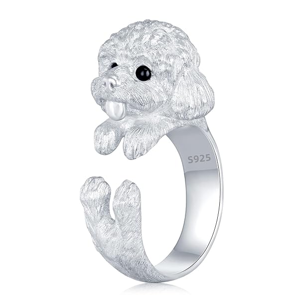 Poodle Ring Lovely S925 Sterling Silver Dog Animal Pet Rings for Women ...