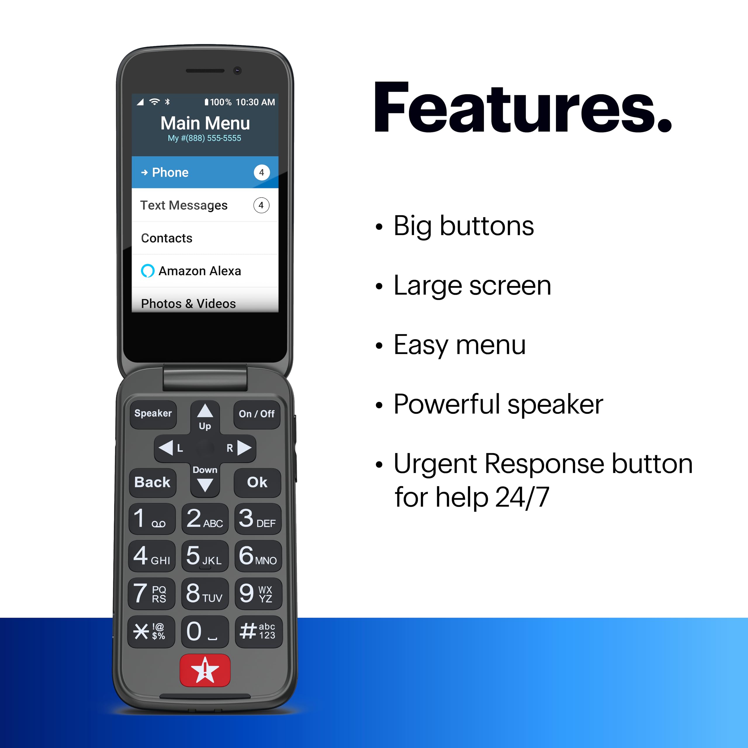 Mua Jitterbug Flip2 - Flip Cell Phone for Seniors - Not Compatible with ...