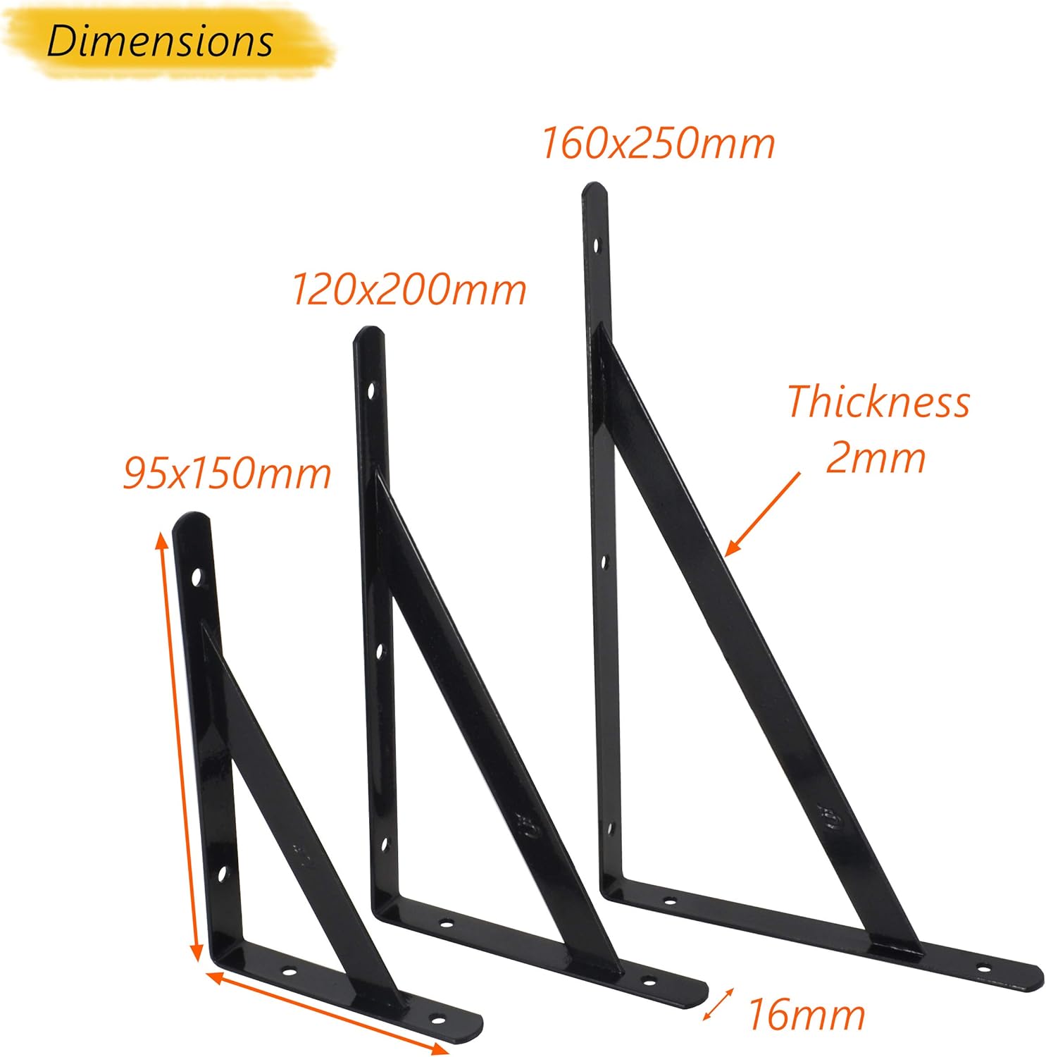 Heavy Duty Shelf Brackets Triangle Shelving Brackets Right Angle Wall ...