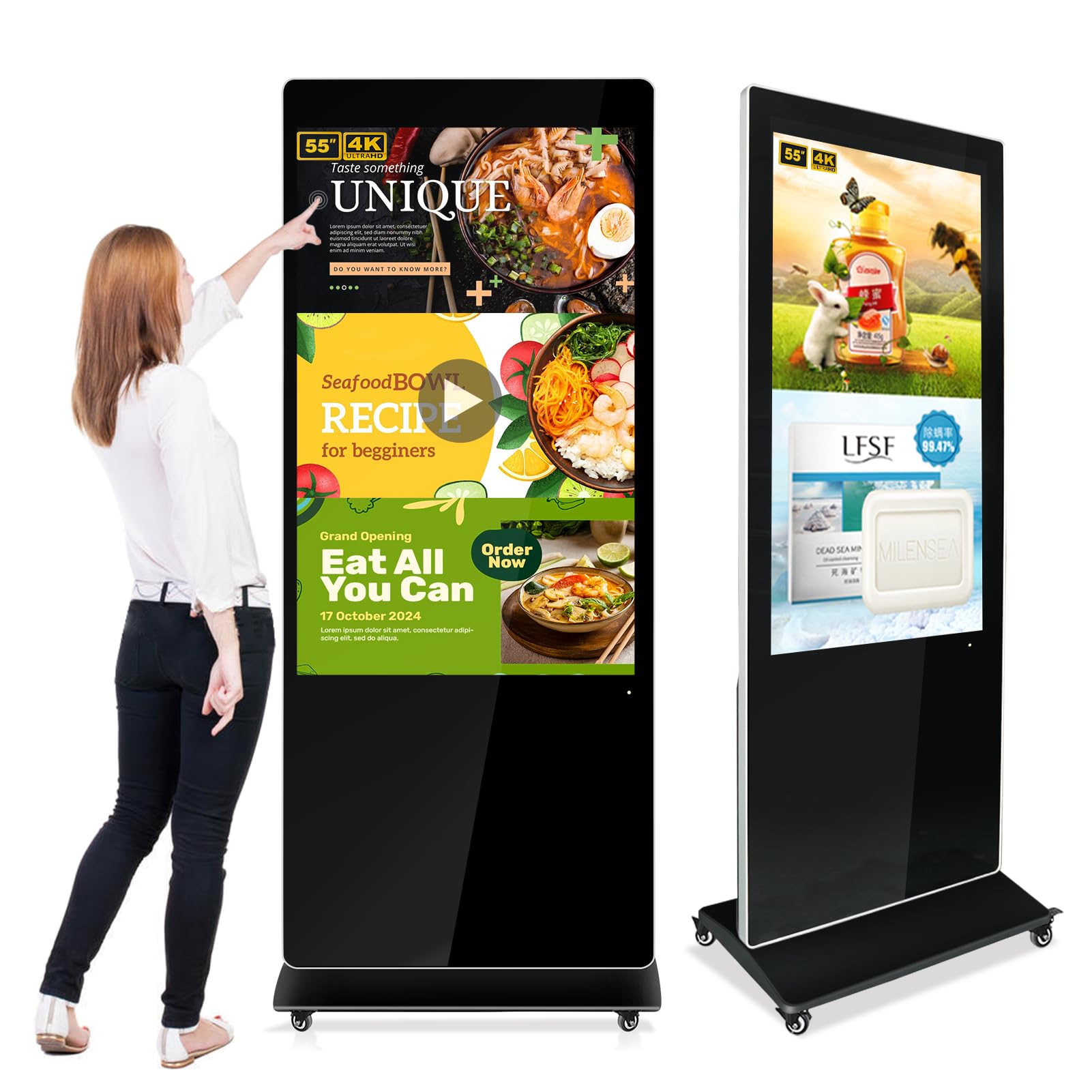 Mua 55" Digital Signage Displays, 4K LCD Capacitive Touch Screen Floor ...