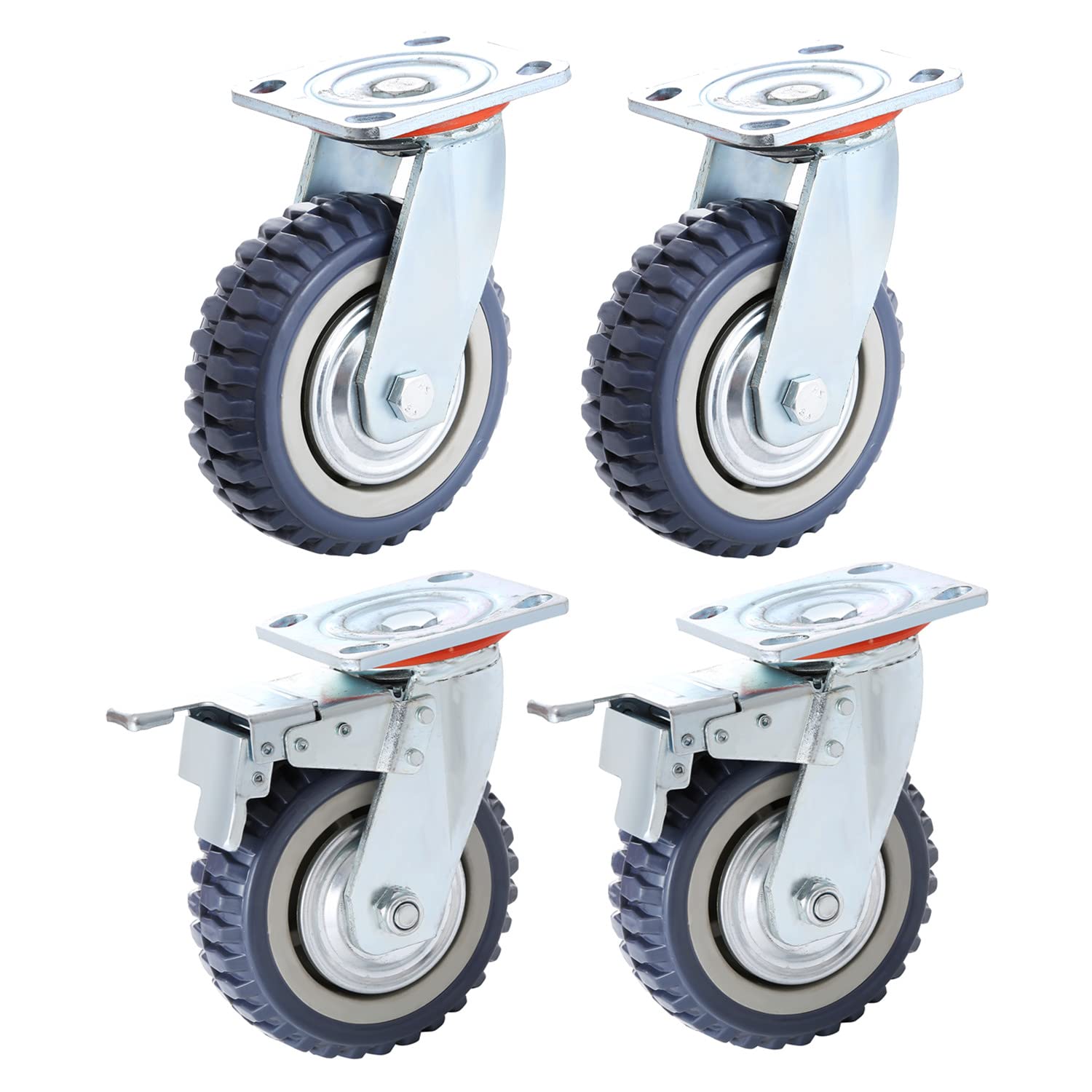 Mua 6 Inch Heavy Duty Plate Casters Wheels Set of 4 Swivel Casters ...