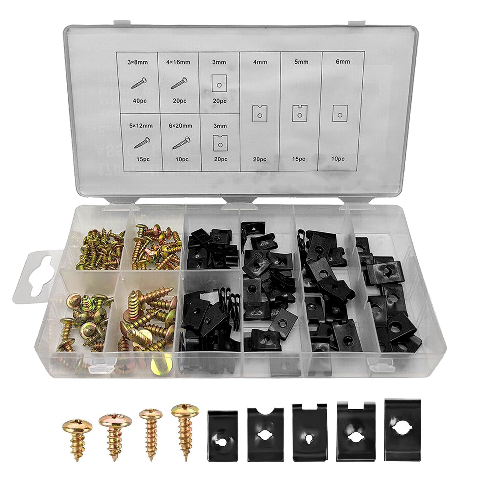Mua 170 PCS Car U Clips and Screw Assortment Kit, 9 Different Sizes ...