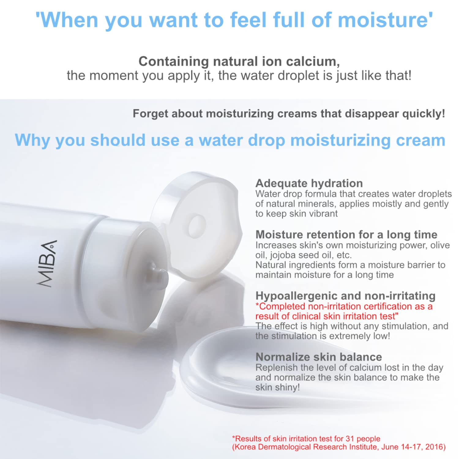 Mua MIBA Ionized Calcium Water Drop Moisture Cream 100ml / 3.38 fl.oz ...