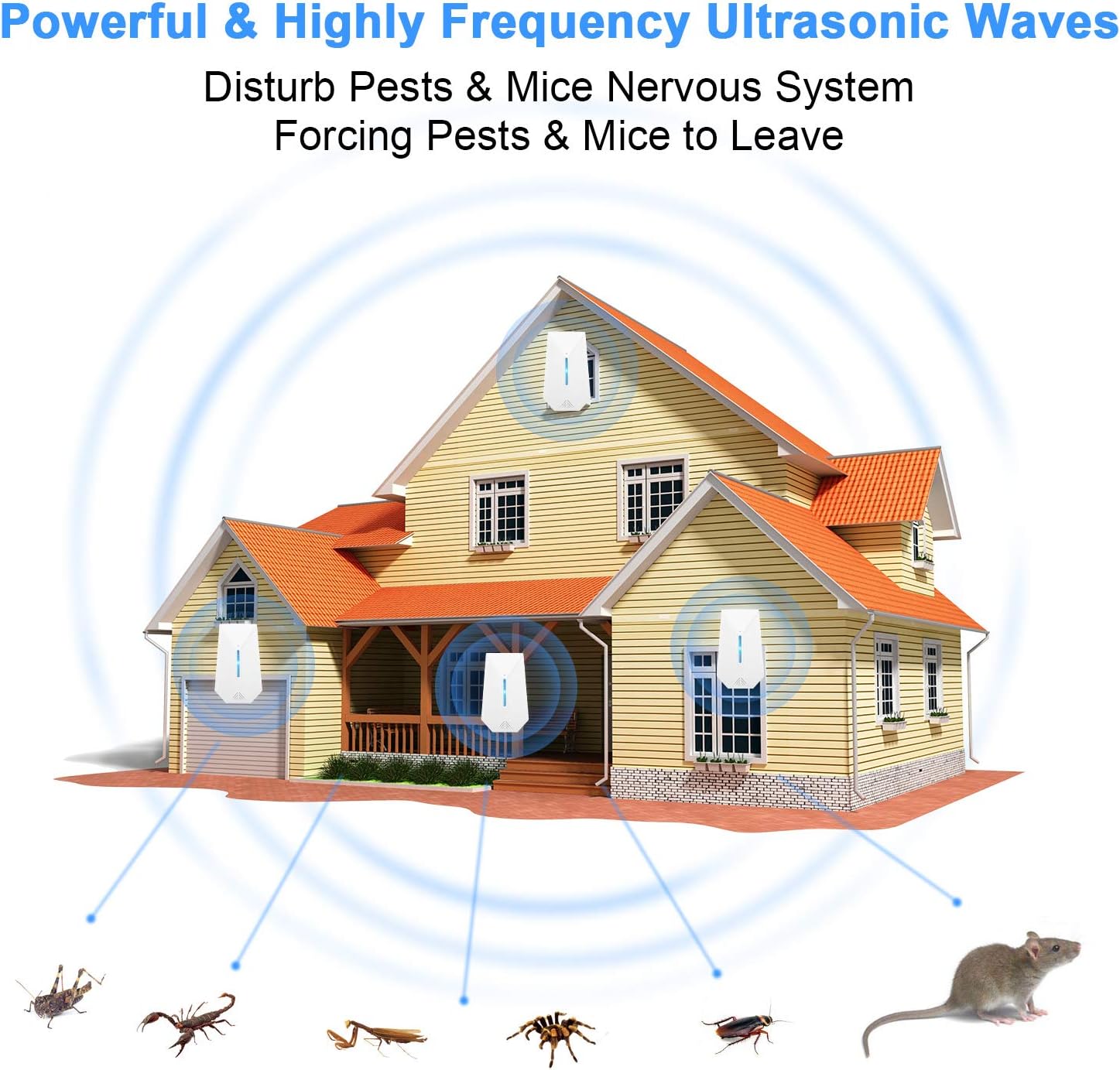 Wokkol Ultrasonic Pest Repeller, Insect Repeller & Pests Reject Plug in ...