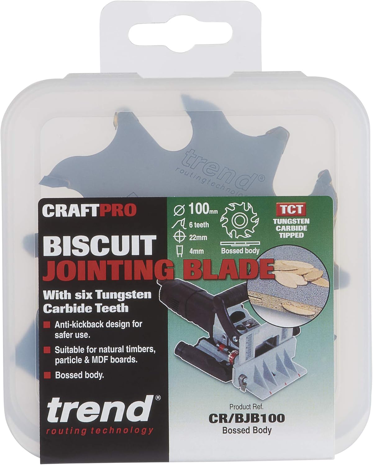 Trend CR/BJB100 Craft Pro Biscuit Joining Circular Saw Blade, Tungsten ...