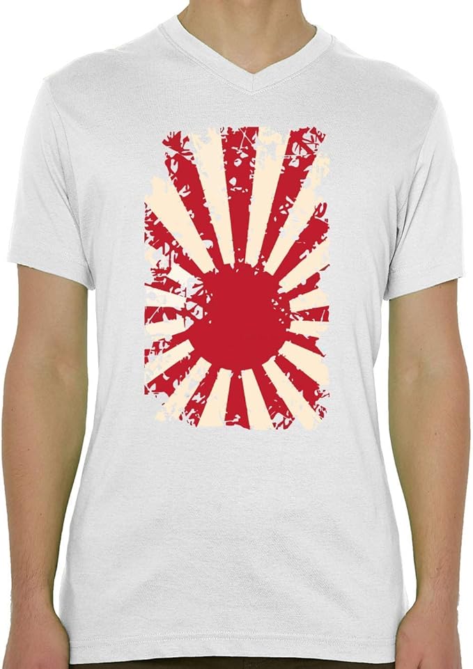 Japan Rising Sun Flag Men's V-Neck T-Shirt: Amazon.es: Ropa y accesorios