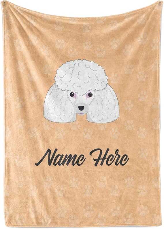 Amazon.com: Personalized Custom Pet Poodle Fleece and Sherpa Throw ...