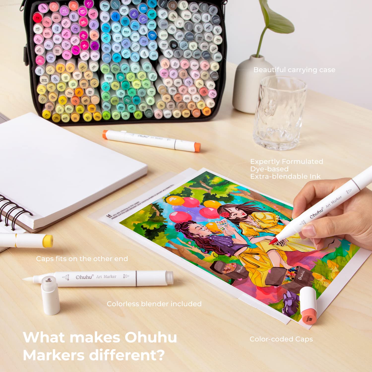 Mua Ohuhu Brush Markers - 216-color Double Tipped Alcohol-based Art ...
