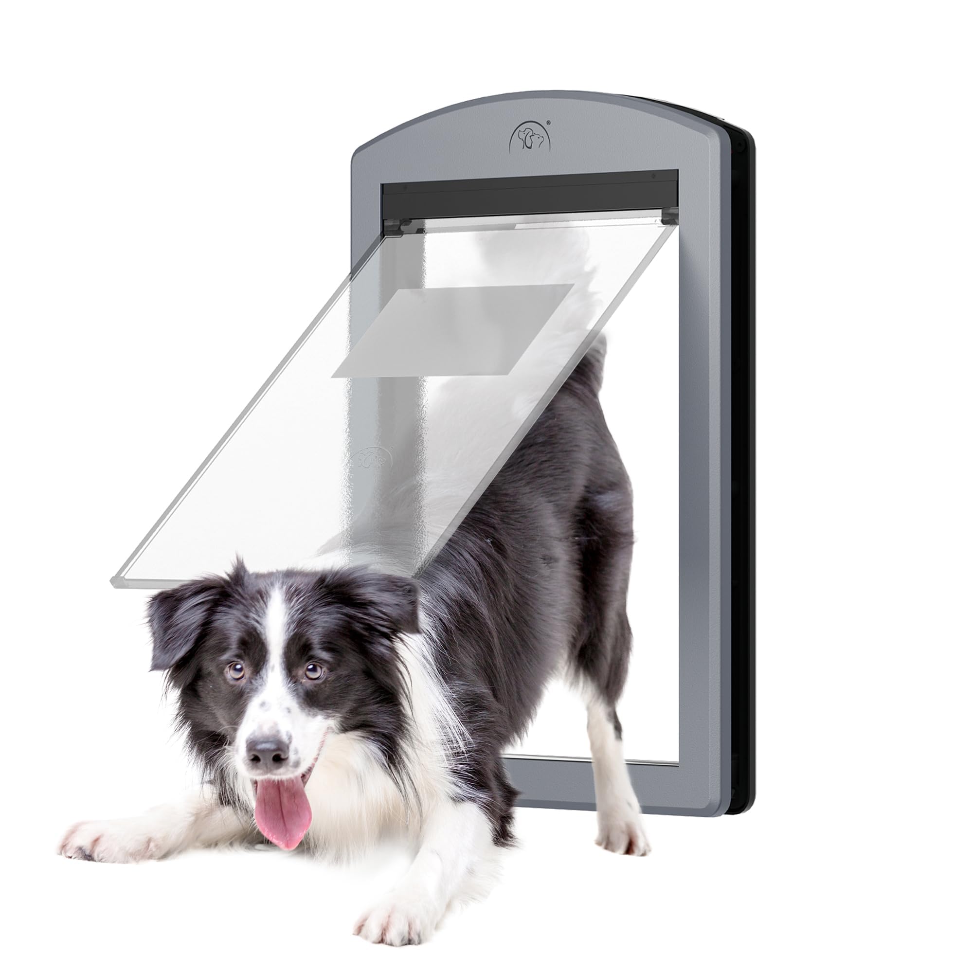 MAVRICFLEX Smoky Gray Frame Dog Doors for Medium Dogs, Plastic Pet Door ...