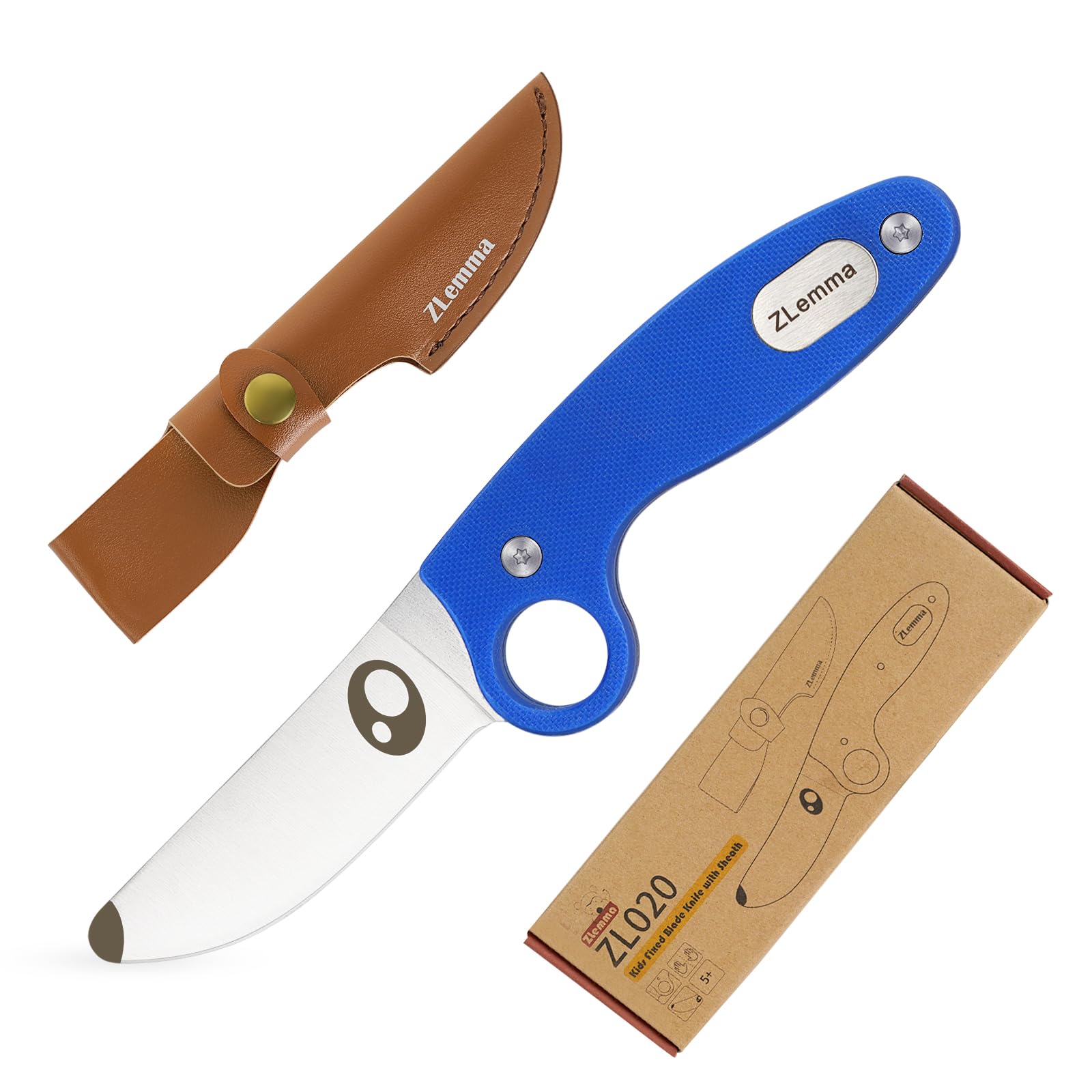 ZLemma Kids Knife Boy Scout Knife with Educational Ring & Sheath ...