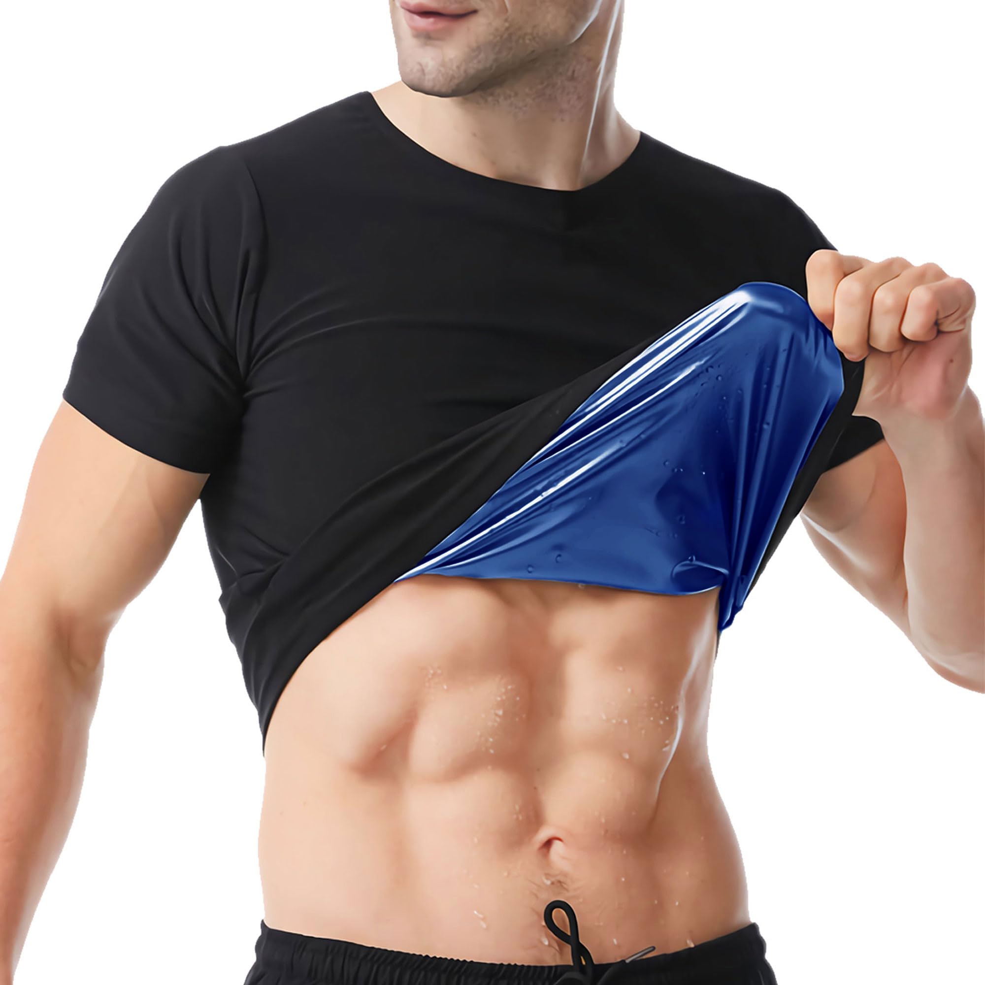 Sauna Shirt for Men Short Sleeve Mens Sauna Suit Sweat Body Shaper ...