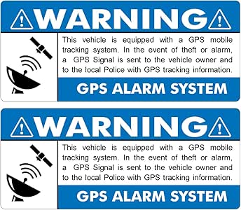 Amazon.com: GPS 2 pack 3.5"x1.5" BLUE INSIDE WINDOW Anti Theft STICKERS ...