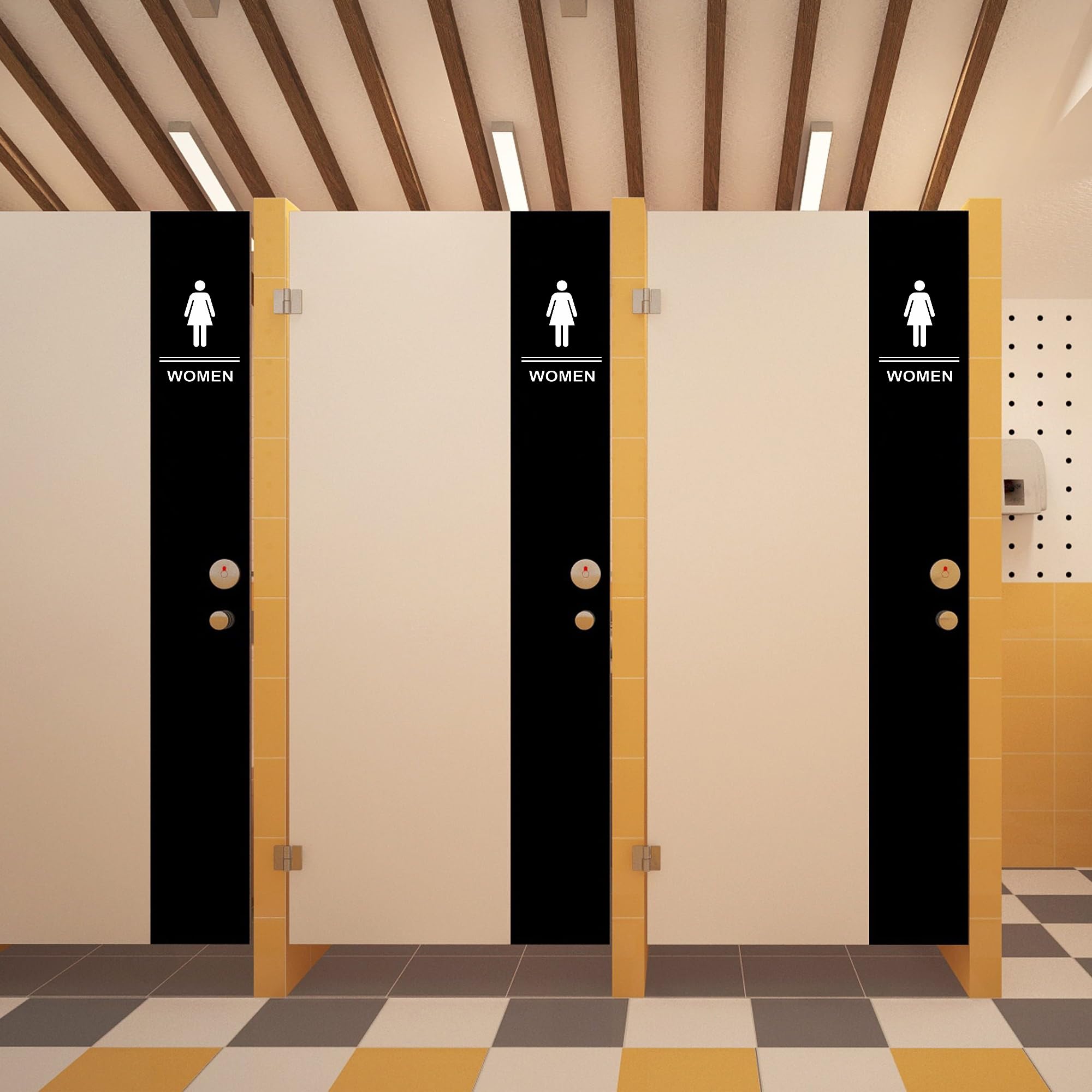 Restroom Sign - (2 Pack ) Metal Restroom Signs For Business With Strong ...