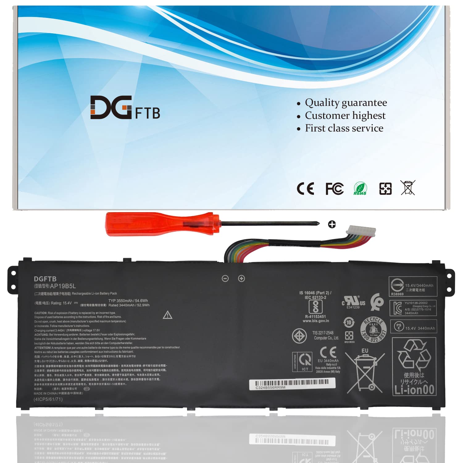 DGFTB AP19B5L Laptop Battery Replacement for ACER Aspire 5 A515-43 A515 ...
