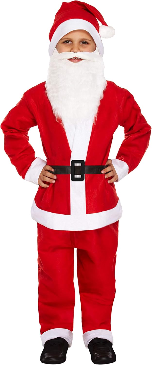Christmas Santa Dress Up Costume Boys Age 9 - 11 by Henbrandt: Amazon ...