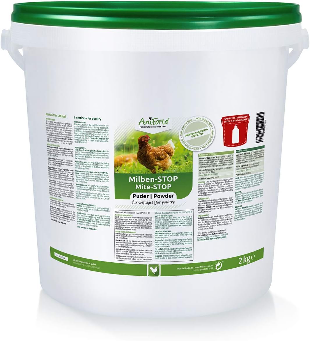 AniForte mite stop powder diatomaceous earth for chickens powder bottle ...