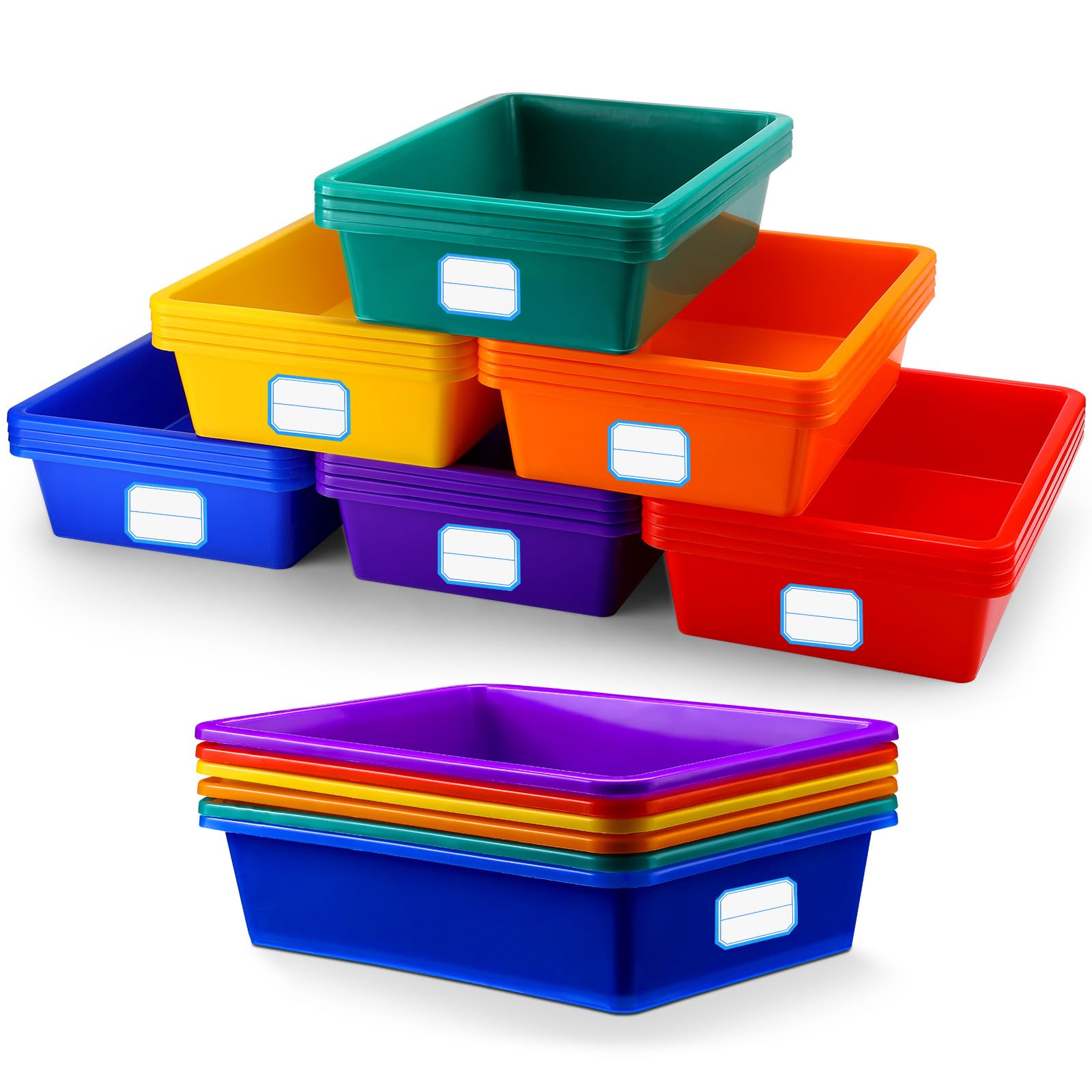 Hoolerry 24 Pcs Plastic Cubby Storage Bins Classroom Cubby Organization ...