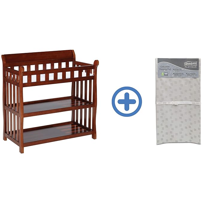 Amazon.com : Delta Children Eclipse Changing Table, Black Cherry and ...