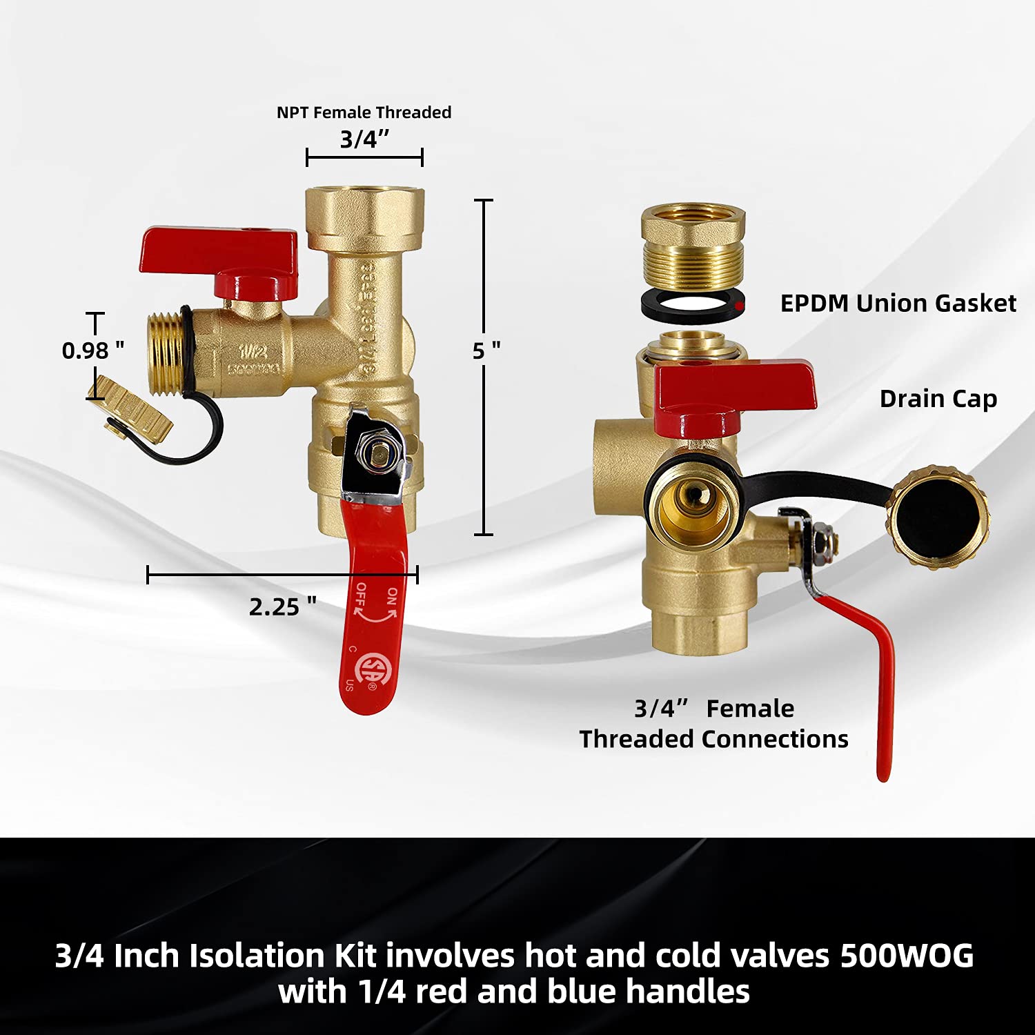 Mua VAV 3/4-Inch IPS Isolator Tankless Water Heater Service Valve Kit ...