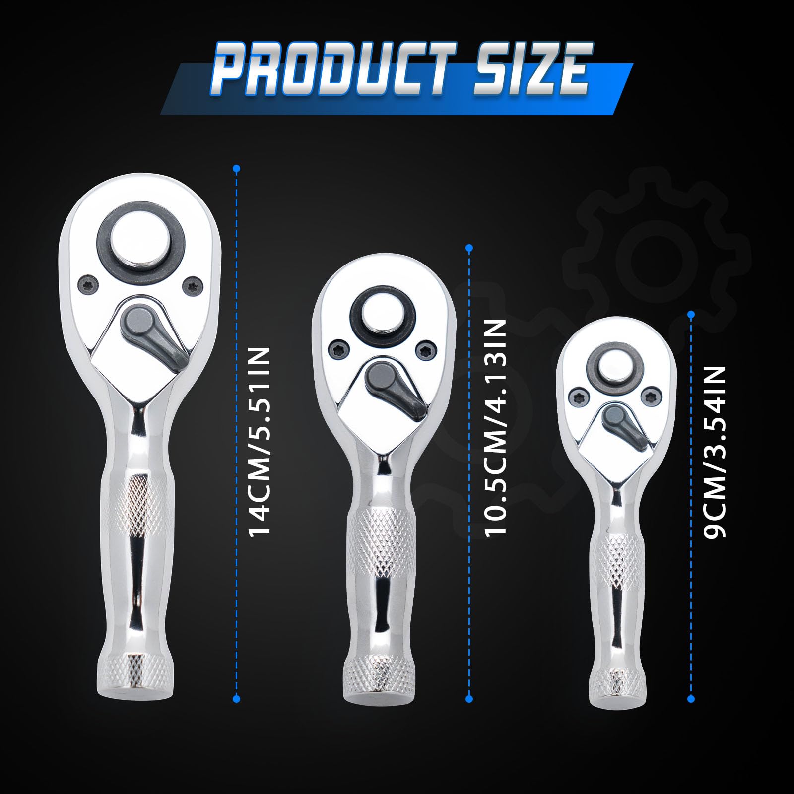 Mua Ryrura 1/4" 3/8" 1/2" Stubby Drive Ratchet Set,Mini Ratchet Wrench ...