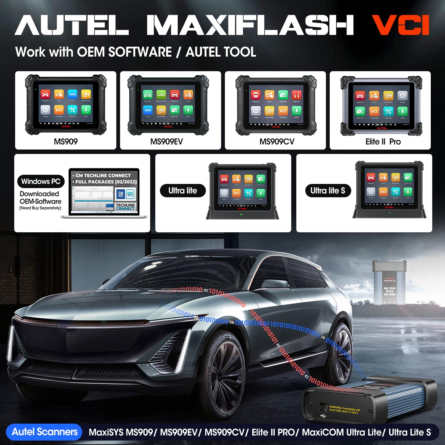 Autel MaxiFlash Elite J2534 VCI, 2025 Enhanced Automotive ECU Programming Pass-Thru, CAN FD DoIP ...