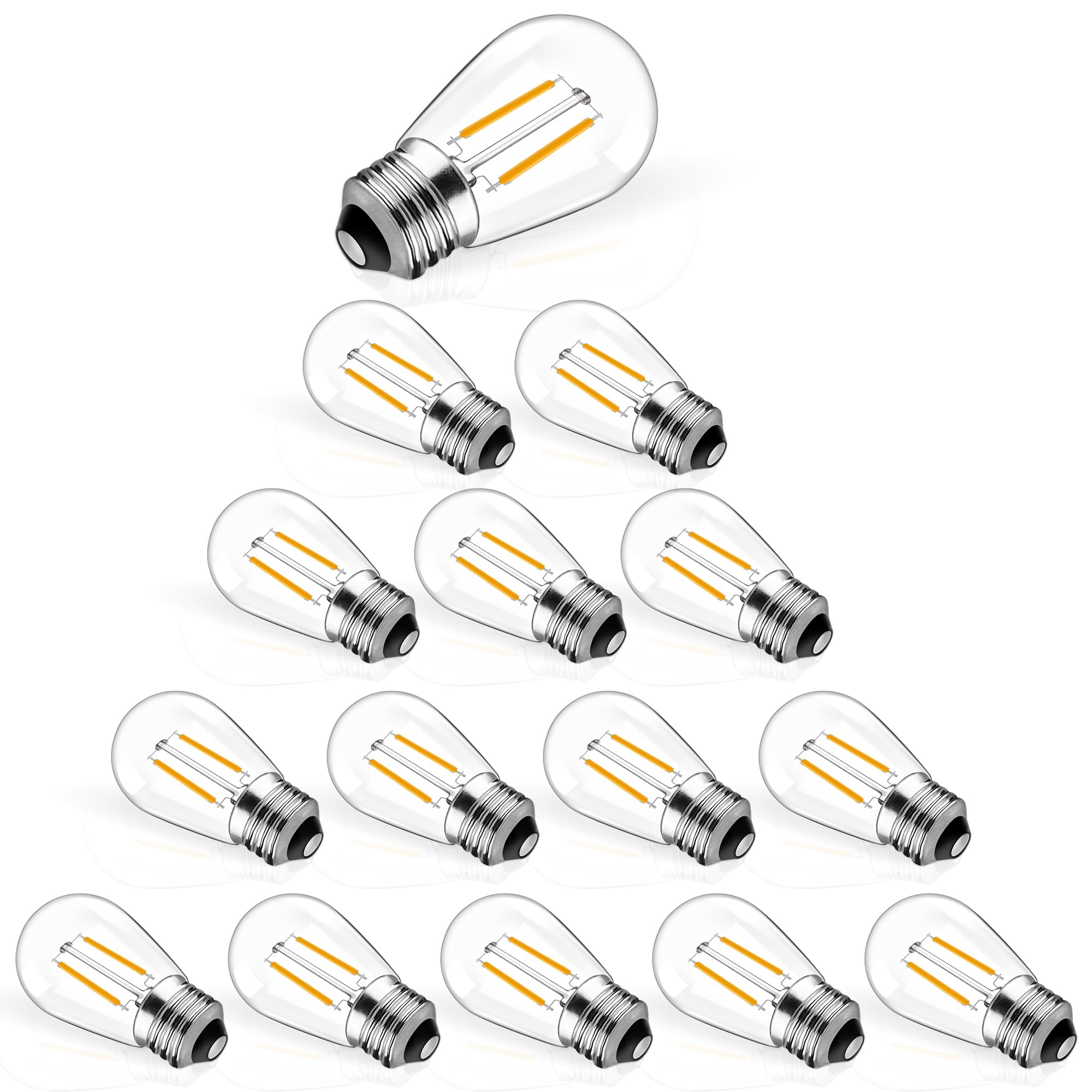 Guangyue S14 Replacement Bulbs for String Lights, 1.5W Low Watt Light ...