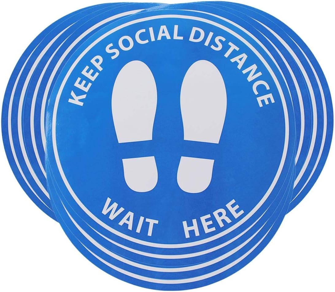 COPACHI Social Distancing Floor Decal Stickers, 6 Feet Notice Floor ...