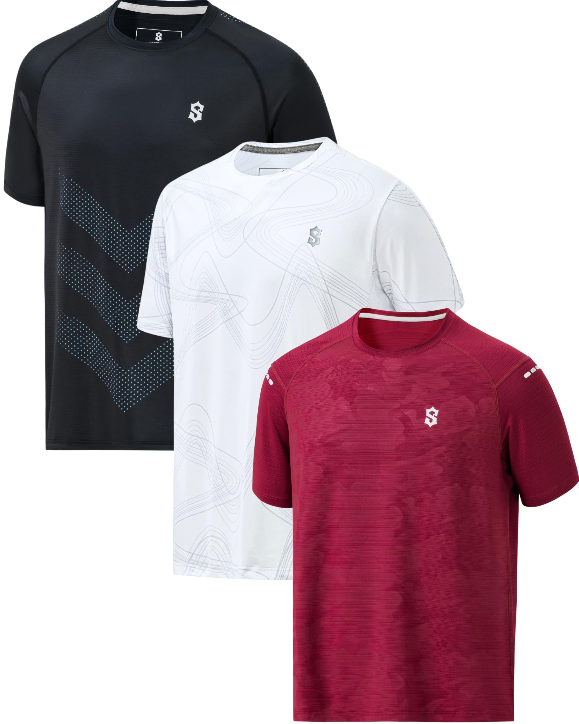 SUNTASY Men's Athletic Shirts with Design Performance Dry Fit Running ...