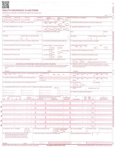 NEW CMS 1500 Claim Forms - HCFA (Version 02/12) 100 per Ream in Oman ...