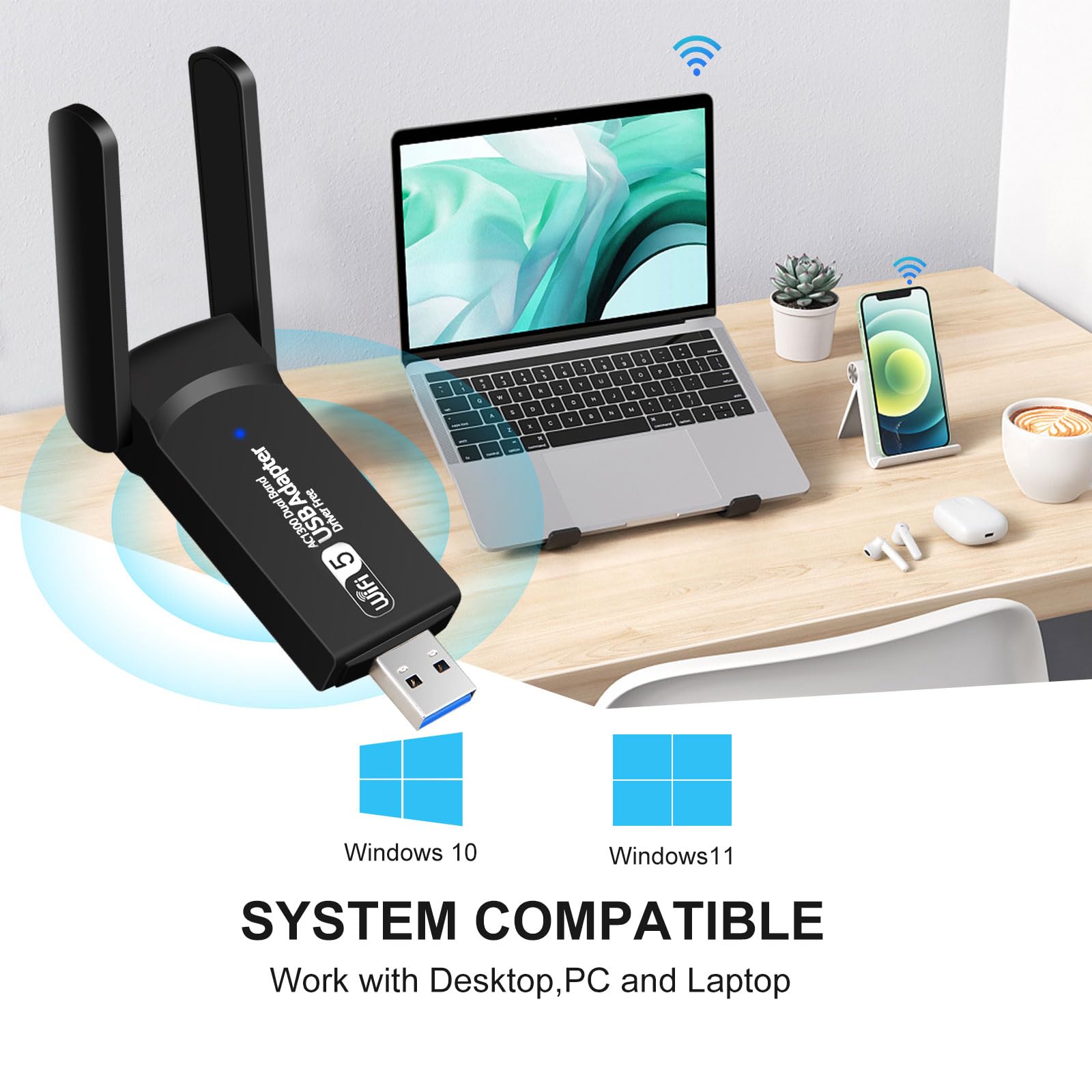 Mua Free Driver USB WiFi Adapter 1300Mbps, Dual Band Wireless Network ...