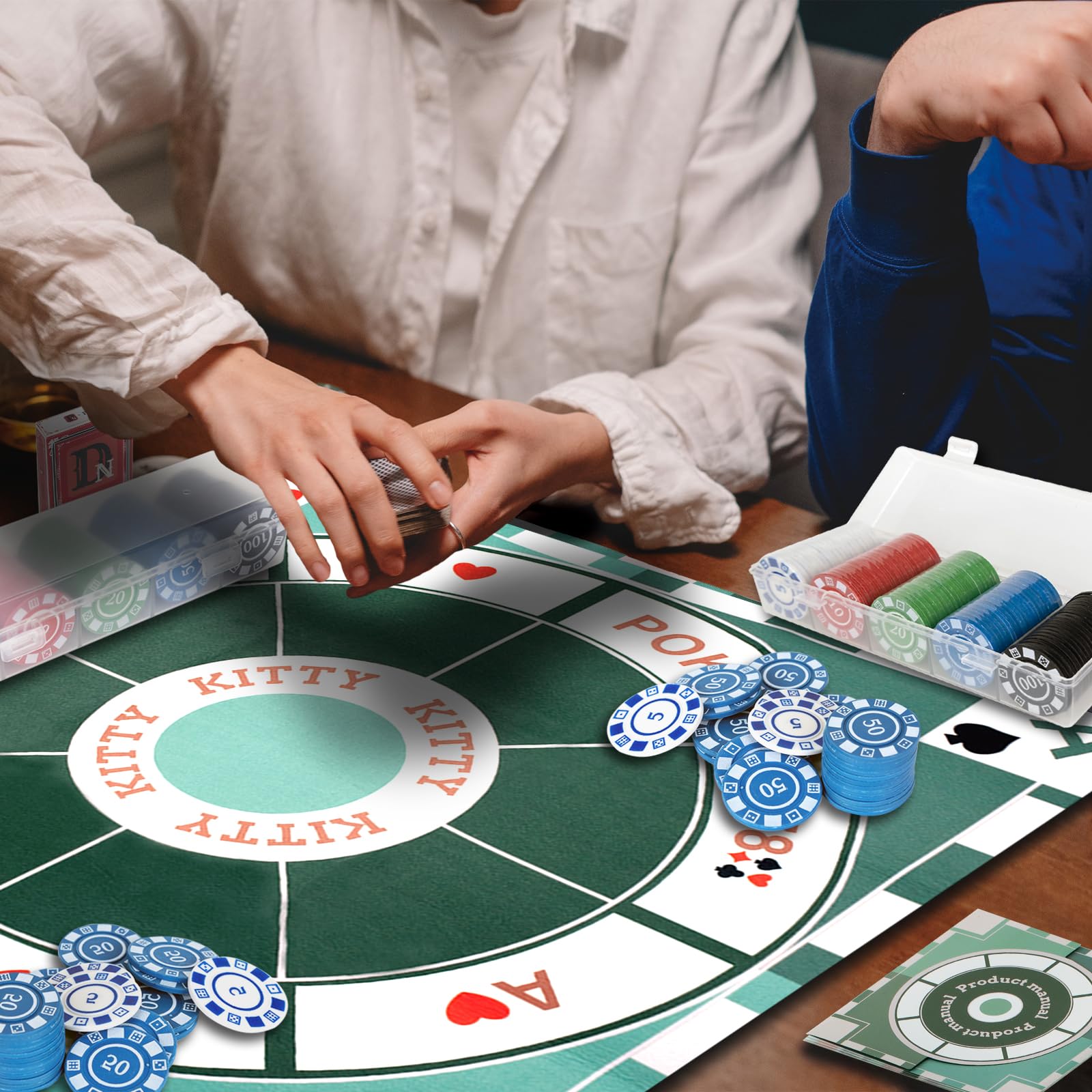 Michigan Rummy Deluxe Board Game Set: Felt Game Mat + 2Boxes of Playing ...