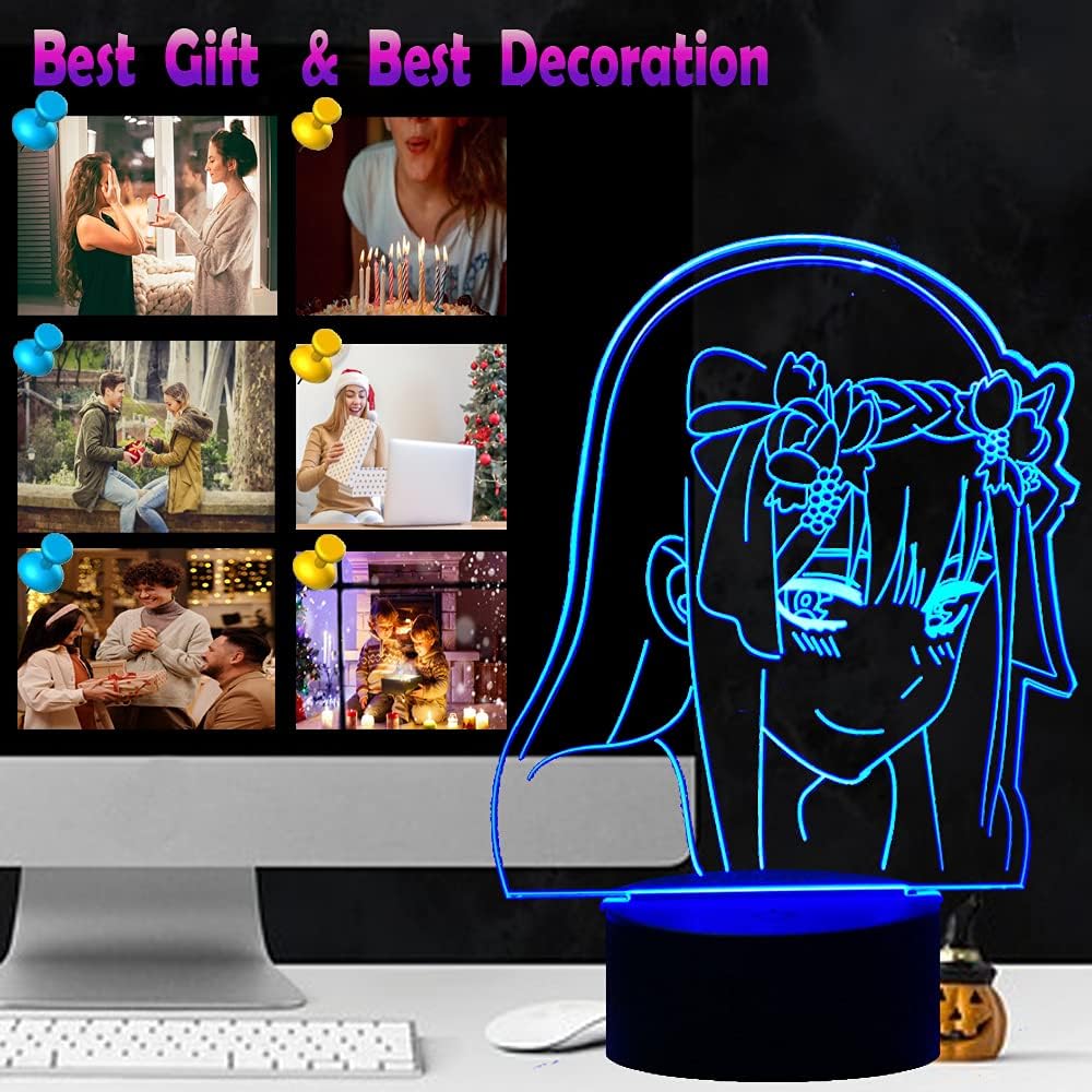 Darling in The Franxx Zero Two Night Light 3D Led Illusion Table Lamp ...