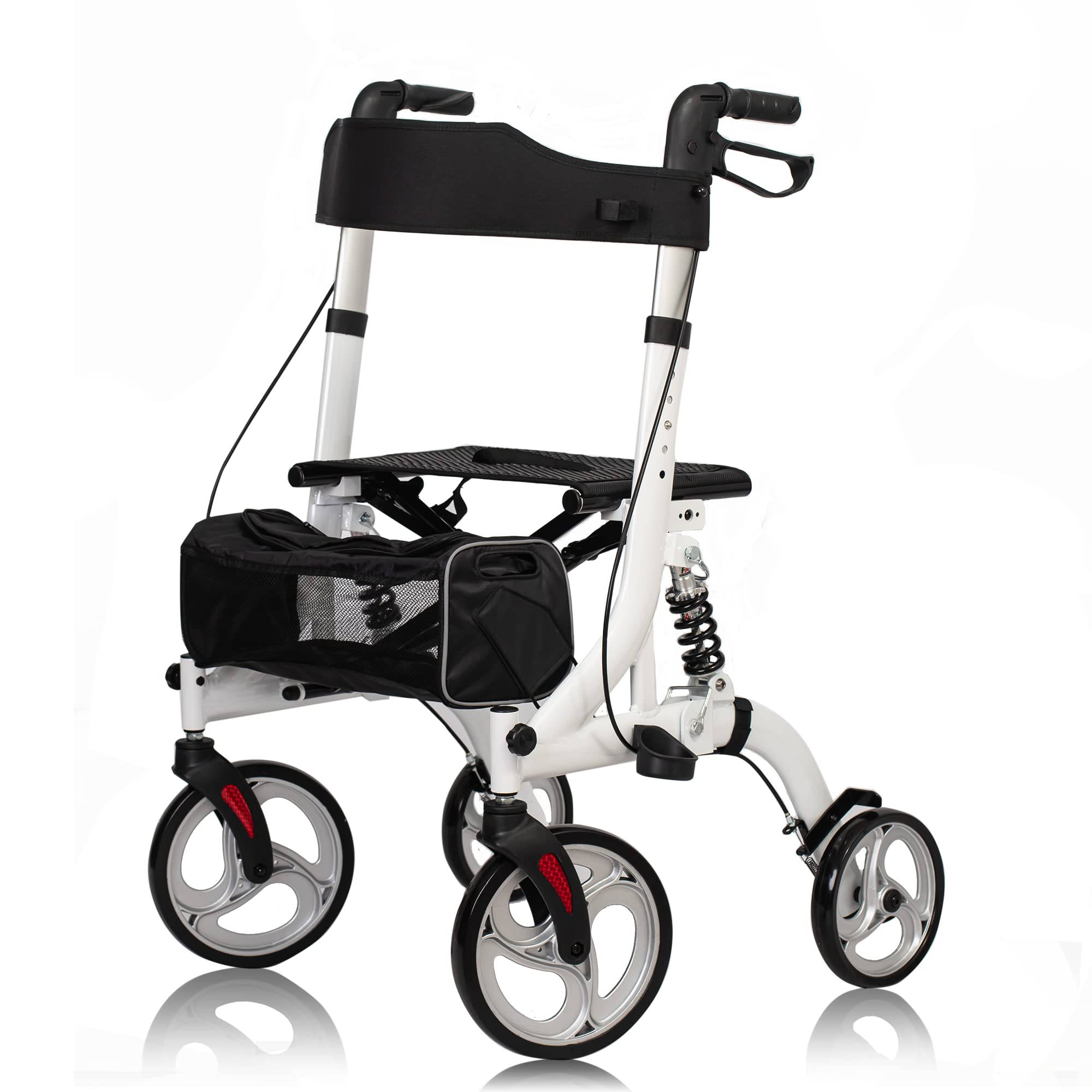 Mua ELENKER Rollator Walker with Seat, 10”Front Wheels, with Shock Absorber & Carrying Pouch ...