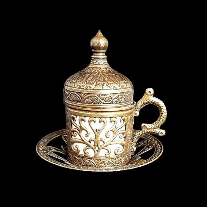 Single Ottoman Turkish Moroccan Bronze Brass Tea Coffee Cup: Amazon.co ...